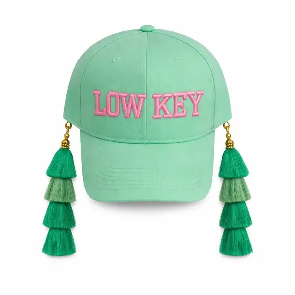 JULIA CLANCEY Low Key Mint Tasseltastic Trucker Cap - Green