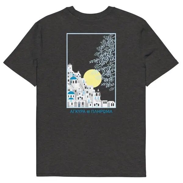 ANCHOR & CREW Heather Santorini Landmark Organic Cotton T-shirt - Black