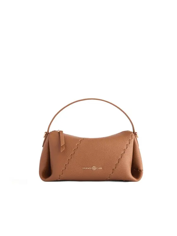 ORANGE CUBE Mosaic Baguette Bag - Brown