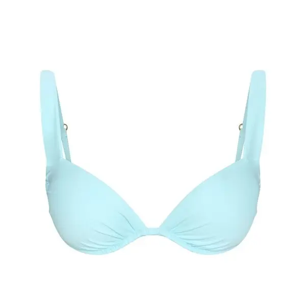 AJA SWIMLINE Calypso Ruched Bikini Bra Top - Blue
