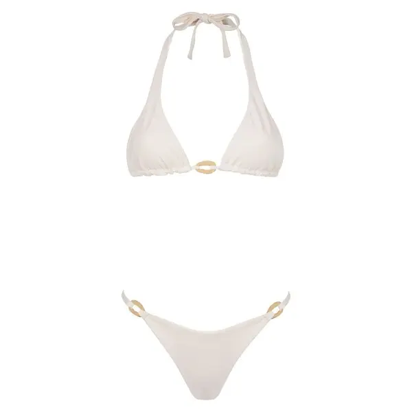 ACUARELA BRAND Capri Halter Bikini Set Off - White