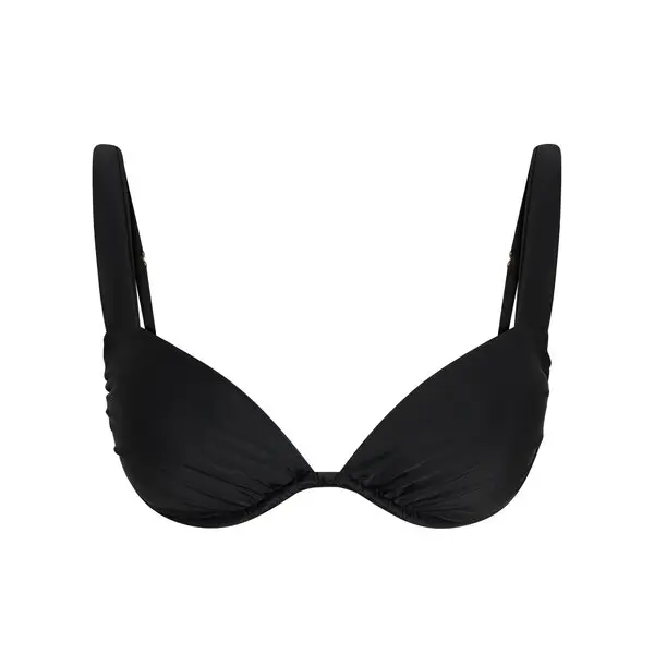 AJA SWIMLINE Calypso Ruched Bikini Bra Top - Black