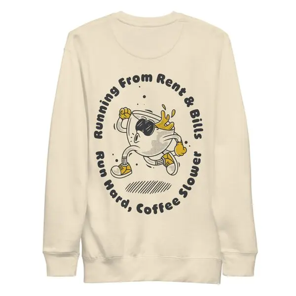 ANCHOR & CREW Neutrals Natural Gustatory Coffee Over Bills Cotton Blend Embroidered Sweatshirt - Brown