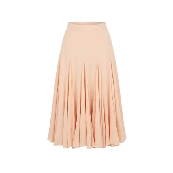 GEORGETTE Neutrals Soft Peach Blossom Midi Skirt - Orange