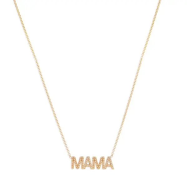 Maya Brenner Designs Pavé Mama Necklace - Rose Gold