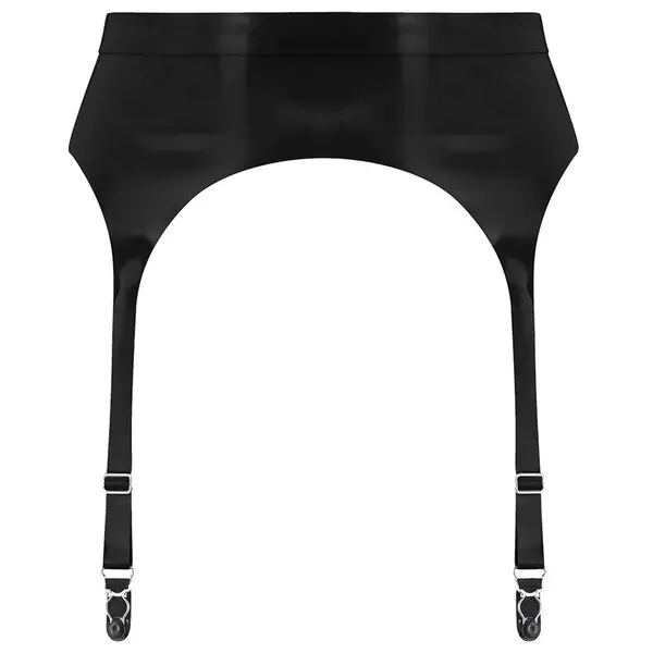 ELISSA POPPY Latex Suspender - Black