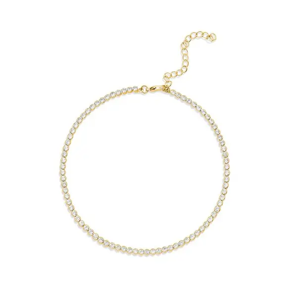 SHYMI Three Mm Round Bezel Anklet - Gold