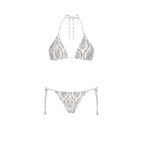 AGUACLARA Sultana Triangle Top Side Tie Bottom - Grey