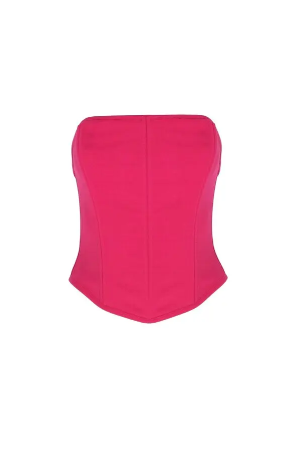 NO'DESIGN Zippered Boned Corset - Pink