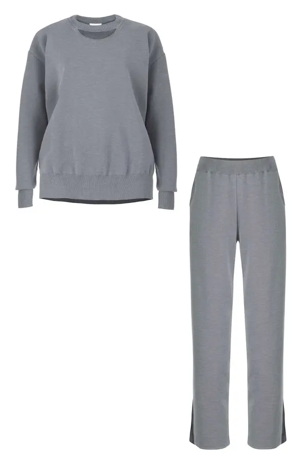 SALANIDA Ora & Rotondo 100% Merino Co-ord Light - Grey