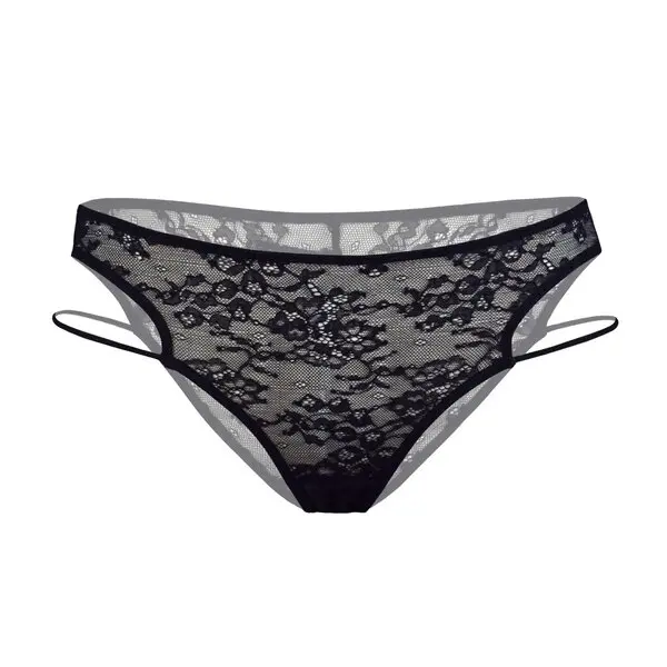 MONIQUE MORIN LINGERIE Amphitrite Low Rise Cheeky Panty - Black