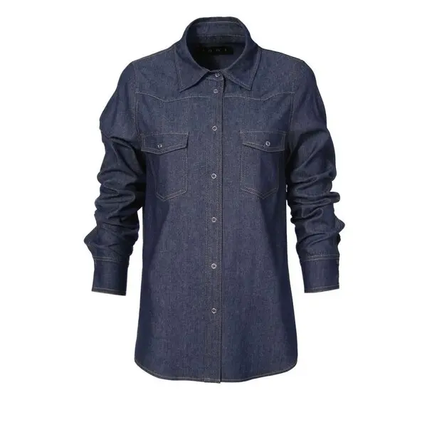AGGI BY HALEWSKI Enid Denim Shirt - Blue