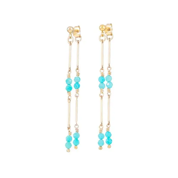 INARI JEWELLERY Bamboo Vine Earrings Amazonite - Green