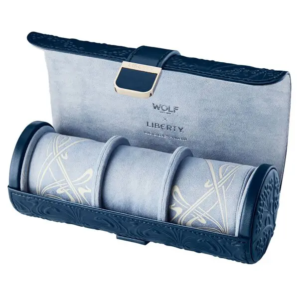 Wolf Liberty Triple Watch Roll Navy - Blue