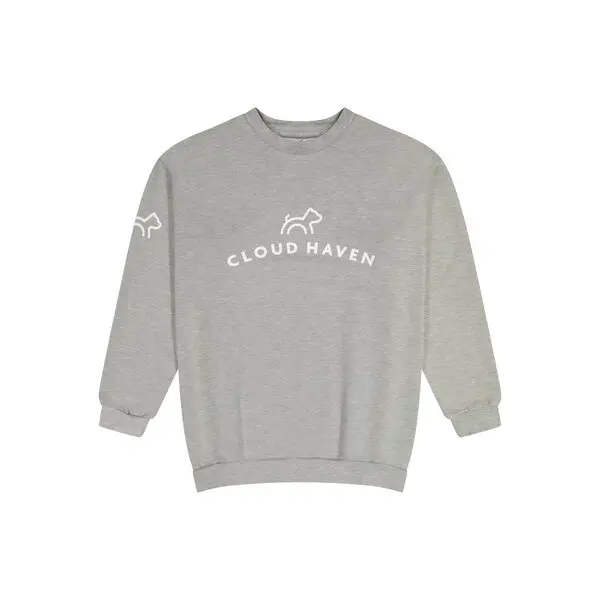 CLOUD HAVEN Boyfriend Logo Sweatshirt In Heather Gray - Grey
