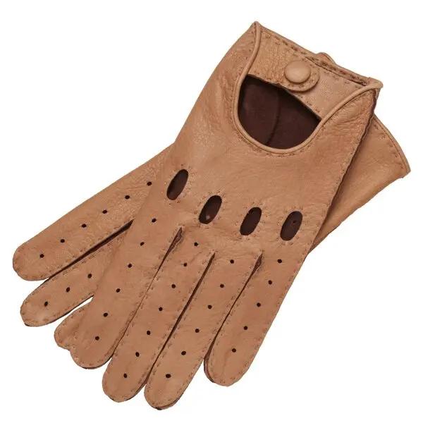 1861 GLOVE MANUFACTORY Rome Deerskin Driving Gloves In Coco - Brown