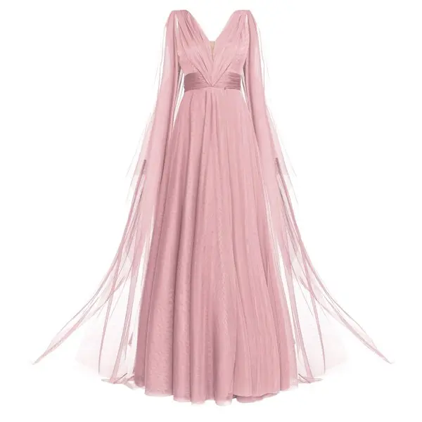 ANGELIKA JOZEFCZYK Neutrals / Tulle Evening Gown Dusty - Pink