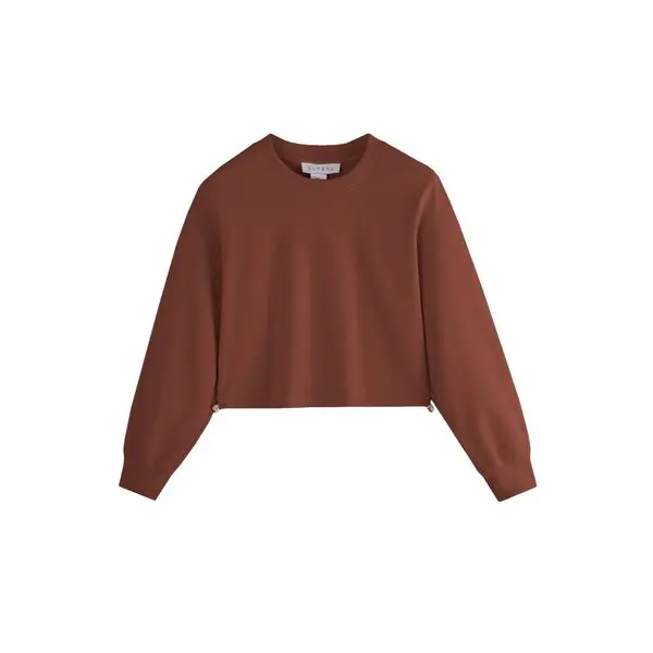 SUPESU Cubby Sweater, Cropped Caramel Macchiato - Brown