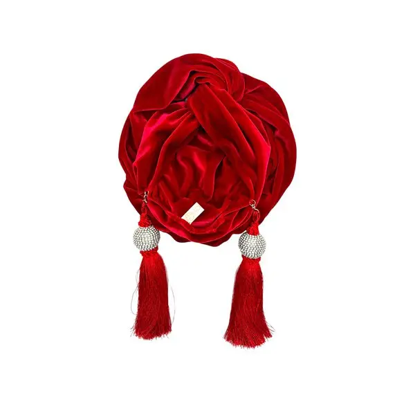 JULIA CLANCEY Ruby Disco Ball Turban - Red