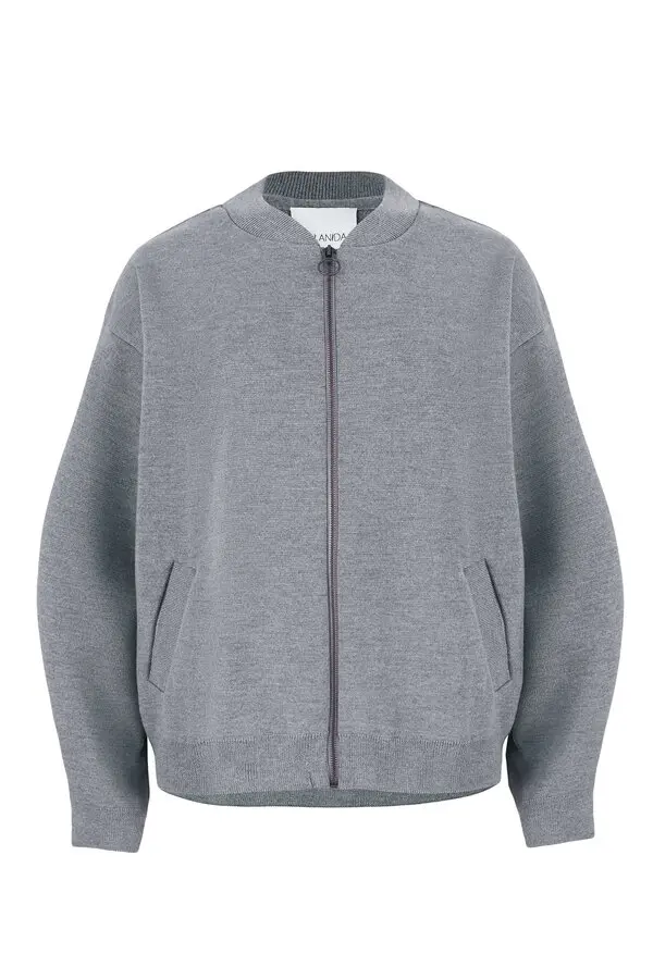 SALANIDA Onda 100% Merino Bomber Jacket Light - Grey
