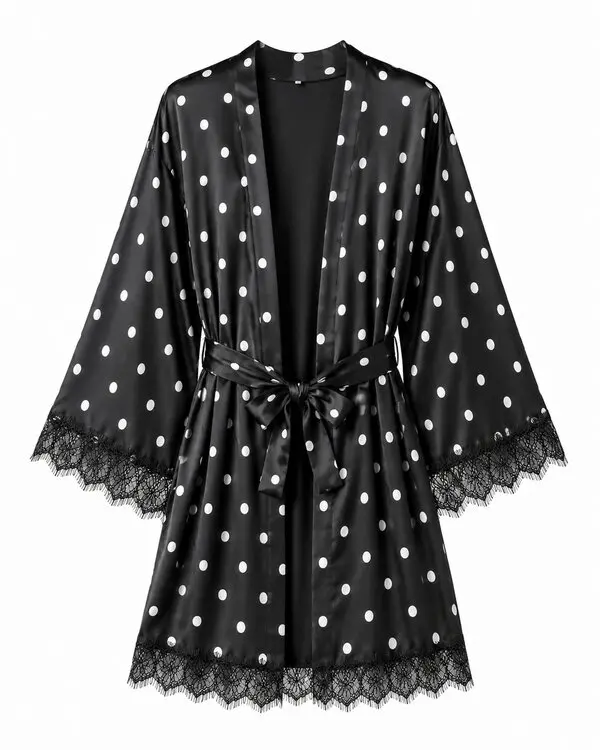NOBLESSE OBLIGE Luna Robe Polka Dot - Black