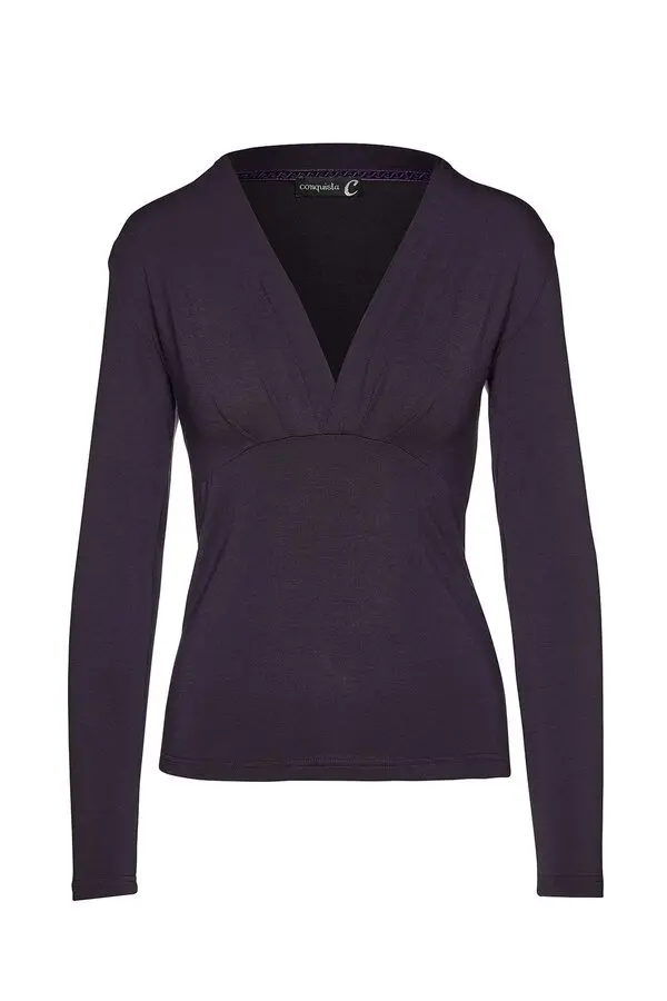 CONQUISTA Top In Lightweight Micromodal Elastane Jersey - Blue