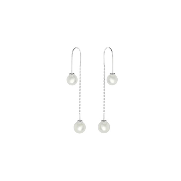 LUCY QUARTERMAINE Double Pearl Earrings - Silver
