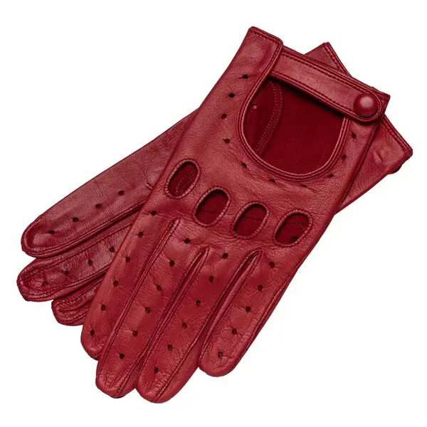 1861 GLOVE MANUFACTORY Messina Leather Driving Gloves In Rosso - Red