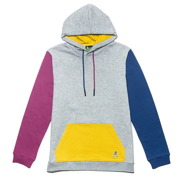 EIGHT X Frog Color Block Leisure Hoodie - Grey