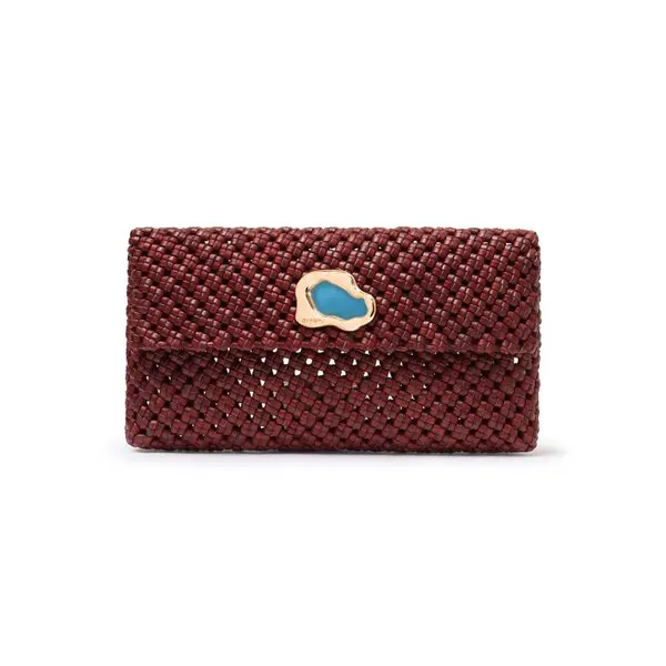 OTRERA Irıs Woven Clutch Terracotta - Red