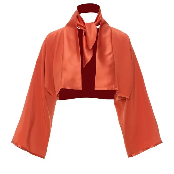MOE Saffron Silk Bolero Reversible - Orange