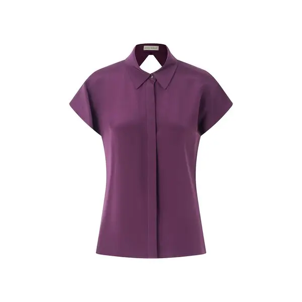 EMMA WALLACE Fleur Sleeveless Silk Blouse - Purple
