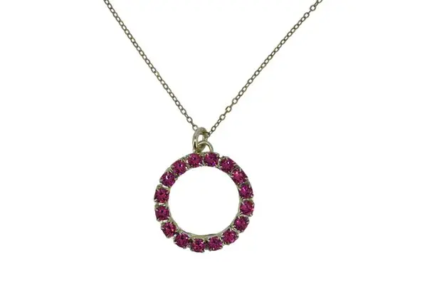 VICKISARGE The Hoop Necklace In Platinum Short - Pink