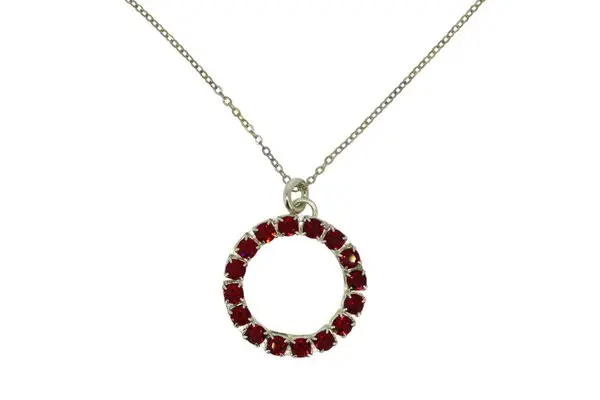VICKISARGE The Hoop Necklace In Platinum Short - Red