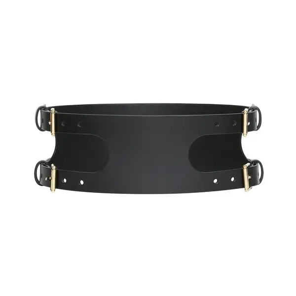HAUTE CUIR Orin Wide Leather Belt - Black