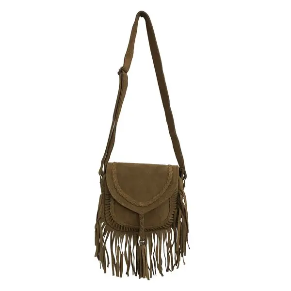 ZASTASTUDIO Banjara Suede Leather Crossbody Bag - Brown
