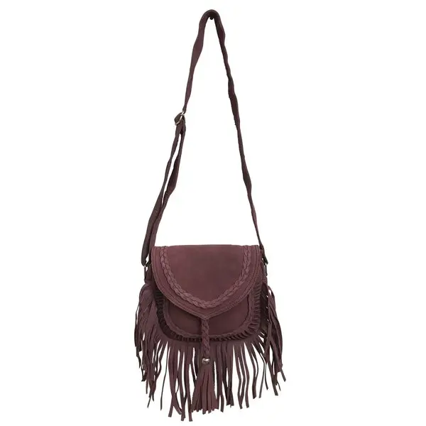 ZASTASTUDIO Banjara Suede Leather Crossbody Bag - Pink