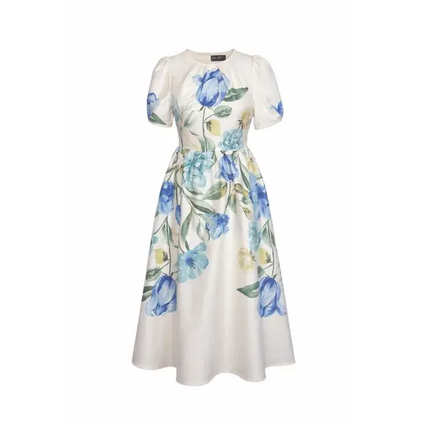 GIRL IN MIND Janet Floral Midi Dress - Blue