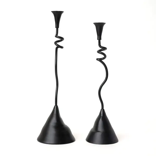 HOUSE OF REVELRY Winding Taper Candle Holders Set - Black