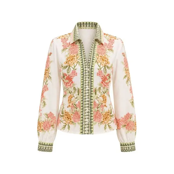 RAISHMA Neutrals Amani Cream Shirt - White