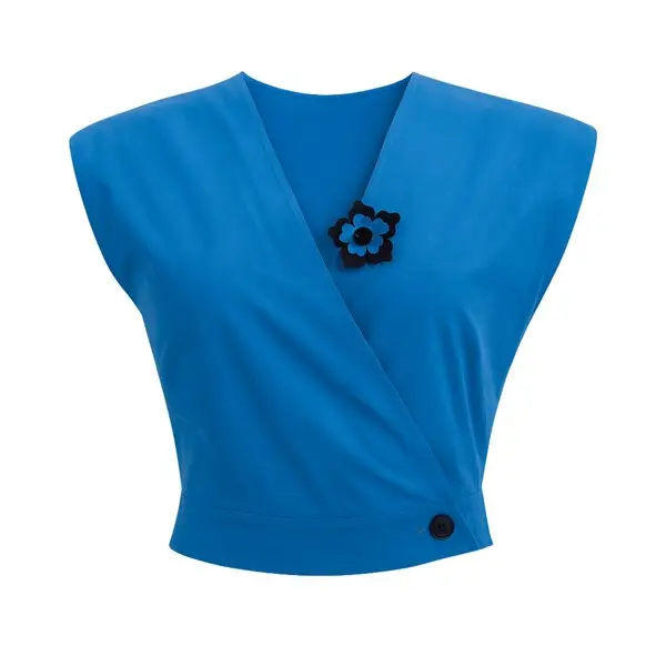 BEIRA Mari Cornflower Tailored Top & Waistcoat - Blue