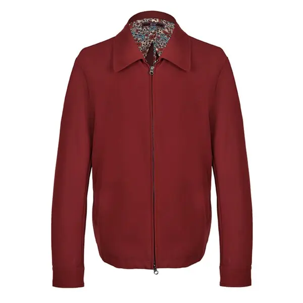 DAVID WEJ Ashford Relaxed Aviator Jacket Burgundy - Red