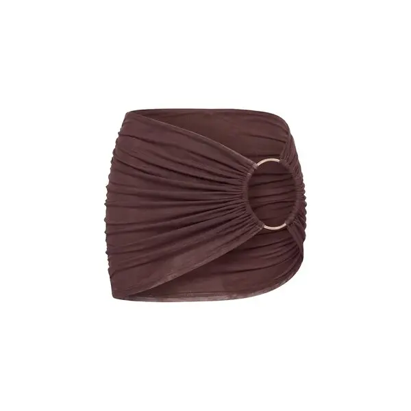 KHELA THE LABEL Don't Ring Twice Mesh Skirt - Brown