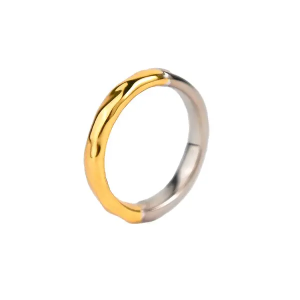 ZYNNIA COLLECTIVE Gold / Silver Two Tone Half & Half Band - Gold/silver