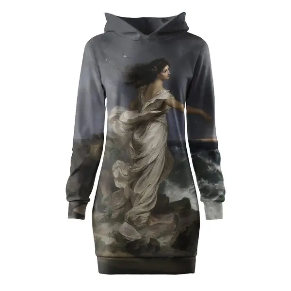 ALOHA FROM DEER Windswept Oracle Oversize Hoodie Dress - Blue/grey