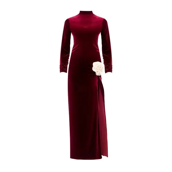 NUR KARAATA Queen Chamber Burgundy Dress - Red