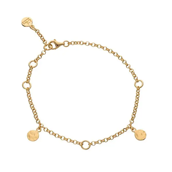 LILY CHARMED Plated Three Station Charm Bracelet - Gold