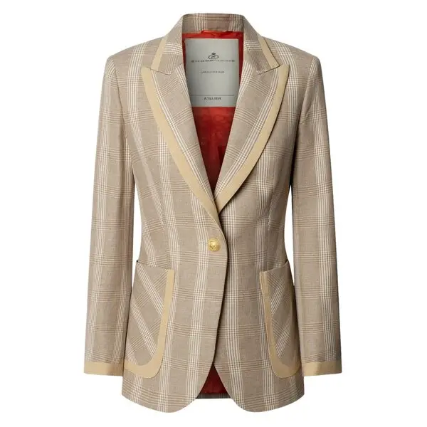 THE EXTREME COLLECTION Neutrals Camel Linen Tailored Blazer - Brown