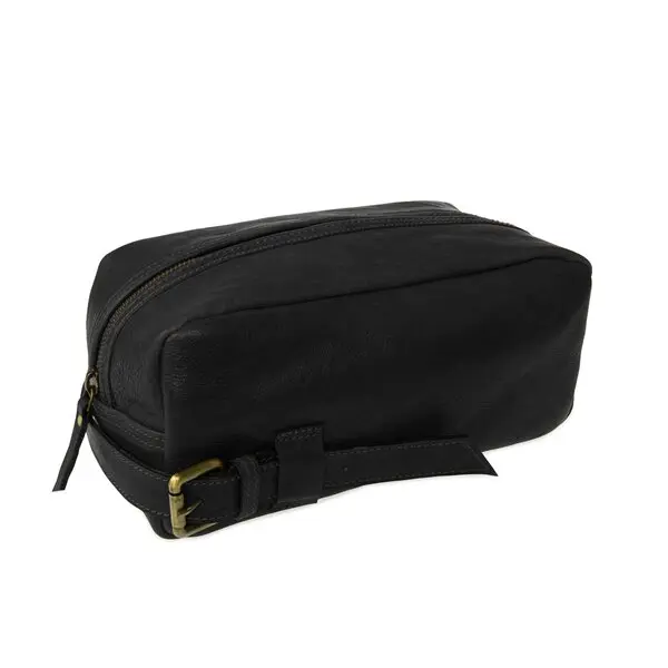 VIDA VIDA Wandering Soul Leather Wash Bag Buckle - Black