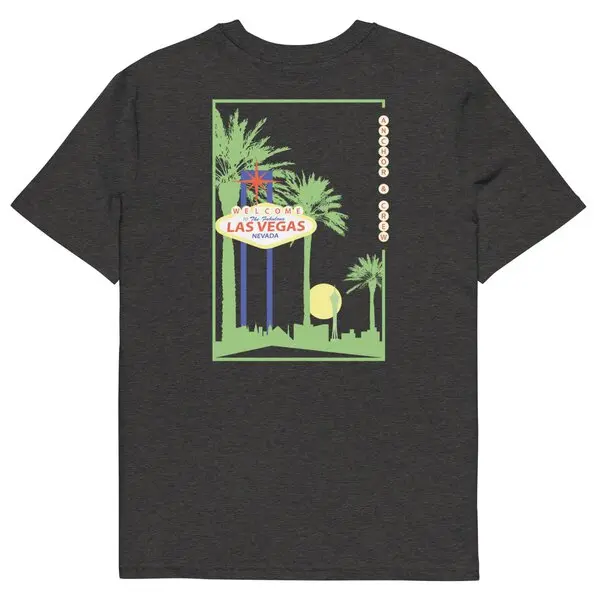 ANCHOR & CREW Heather Las Vegas Landmark Organic Cotton T-shirt - Black